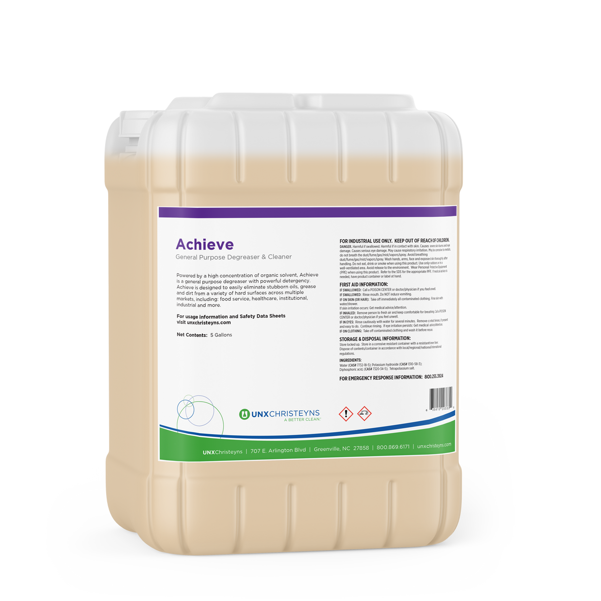 UNX Achieve All Purpose Cleaner & Degreaser, 5 Gallon Pail ...