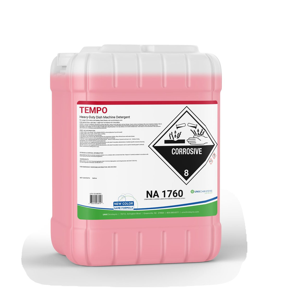UNX Tempo Heavy-Duty Dish Machine Detergent, 5 Gallon Pail ...