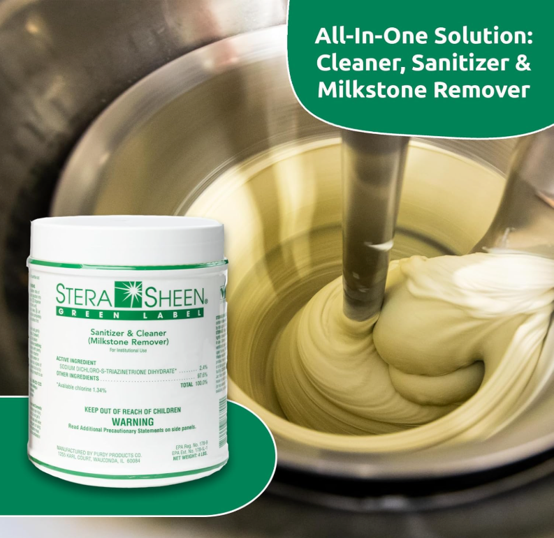 Stera Sheen Green Label Sanitizer & Cleaner (Milkstone Remover), 4lb ...