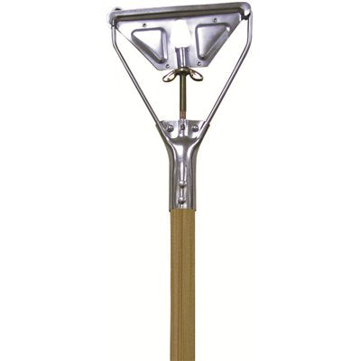 Quick-Way Janitor Mop Handle w/54" Wood Handle, Chrome Head w/Plated S ...
